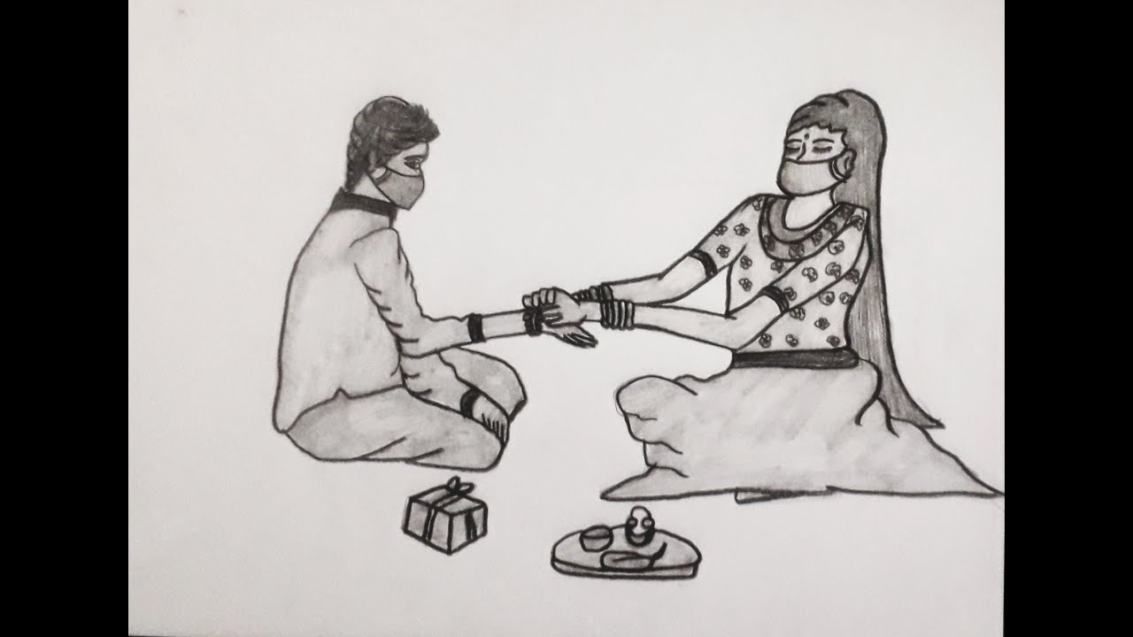 Raksha bandhan drawing in a pencil Art - YouTube