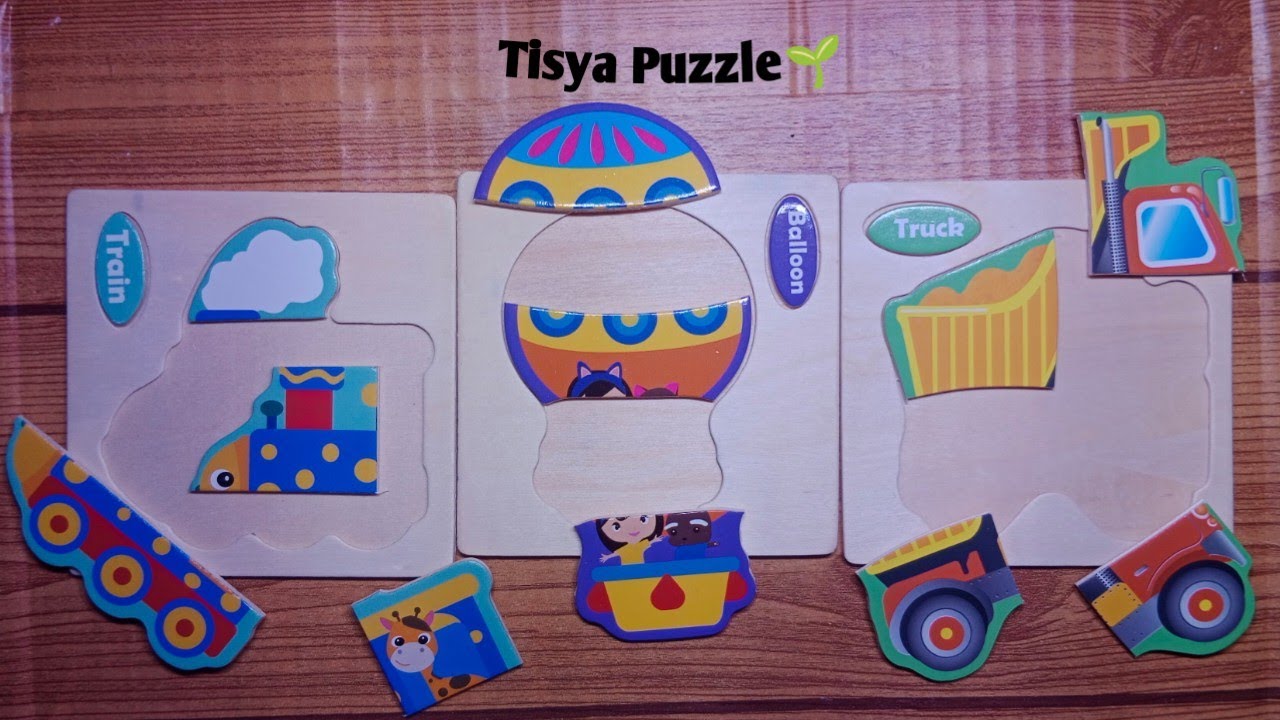 Menyusun Puzzle Kereta Api, Truk dan Balon Udara | Bermain seru bersama ...