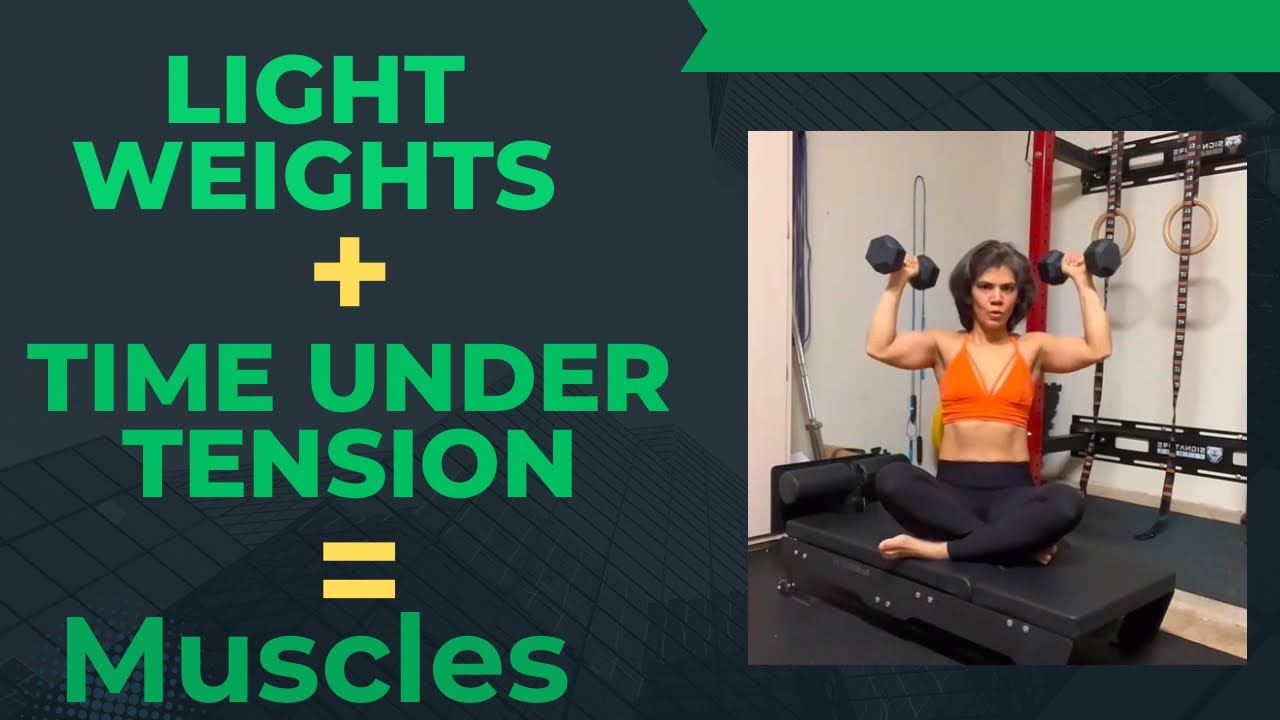 Build strong upper body using light weights | time under tension principle in action - YouTube