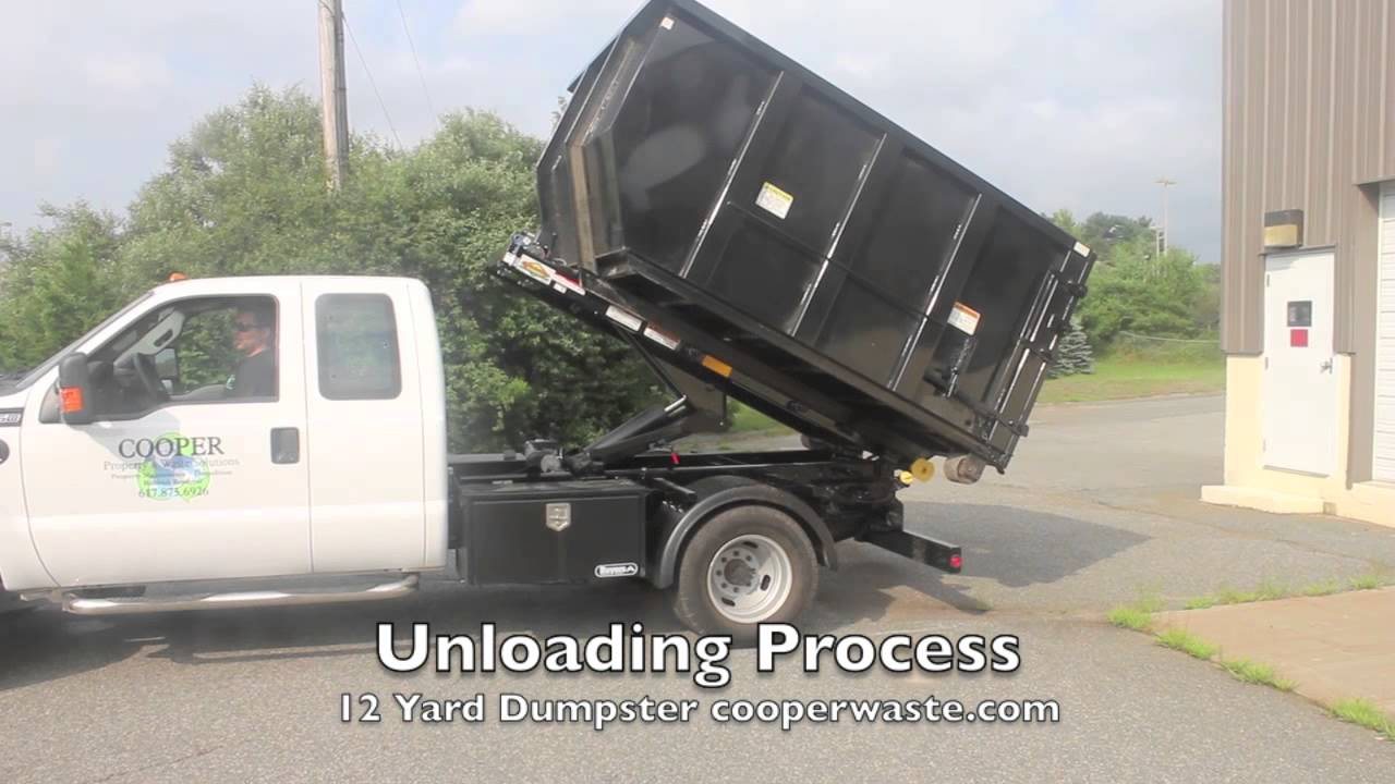 Cooper Waste 12 Yard Dumpster Unloading - YouTube