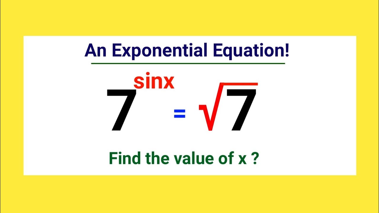 An Exponential Equation | Trigonometry Equation | Maths olympiad ...