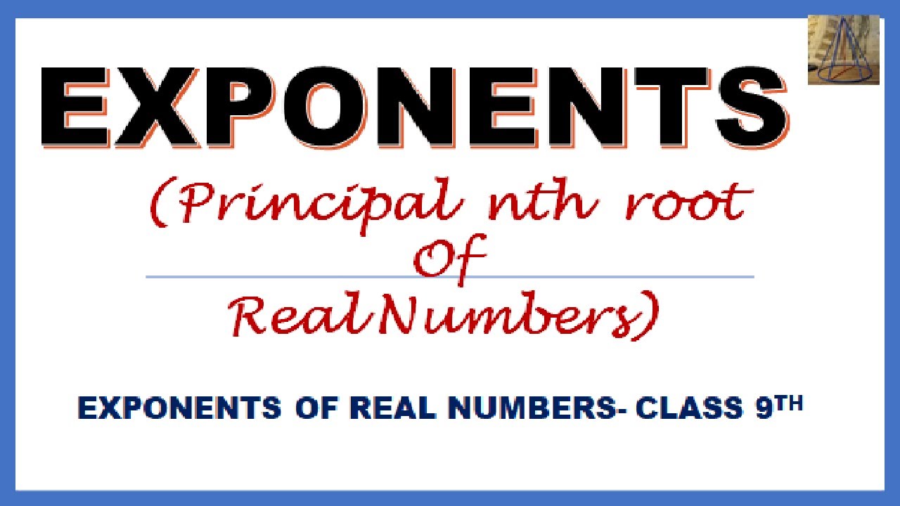 Principal nth root of real number. |Exponents Of Real Numbers |CLASS ...