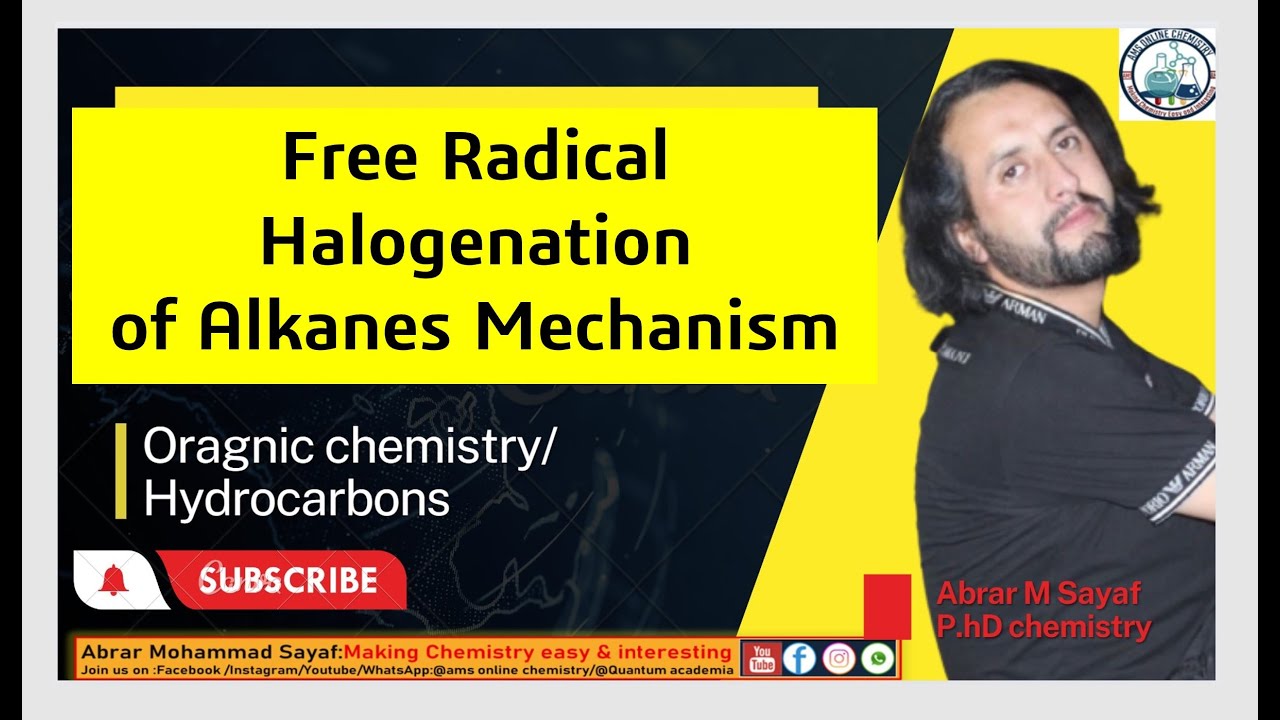 free radical halogenation of Alkane - YouTube