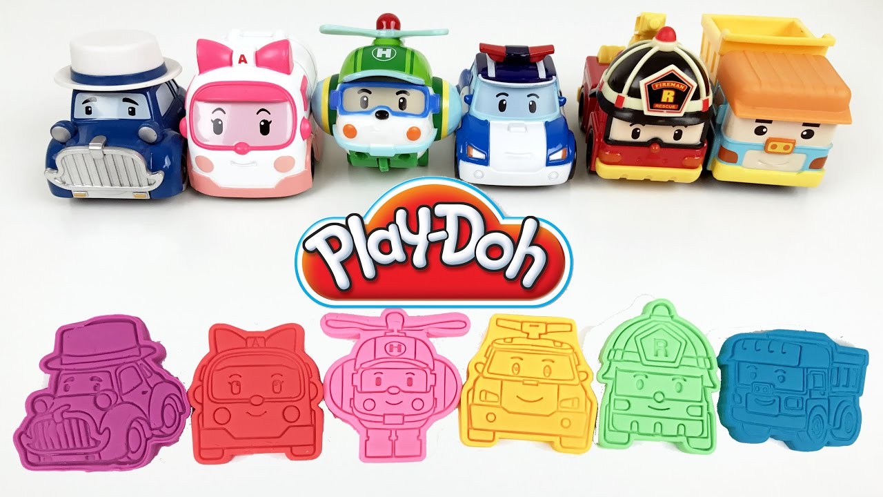Magic Time! Fast Learning Colors With Play Doh Robocar Poli Amber, Roy ...