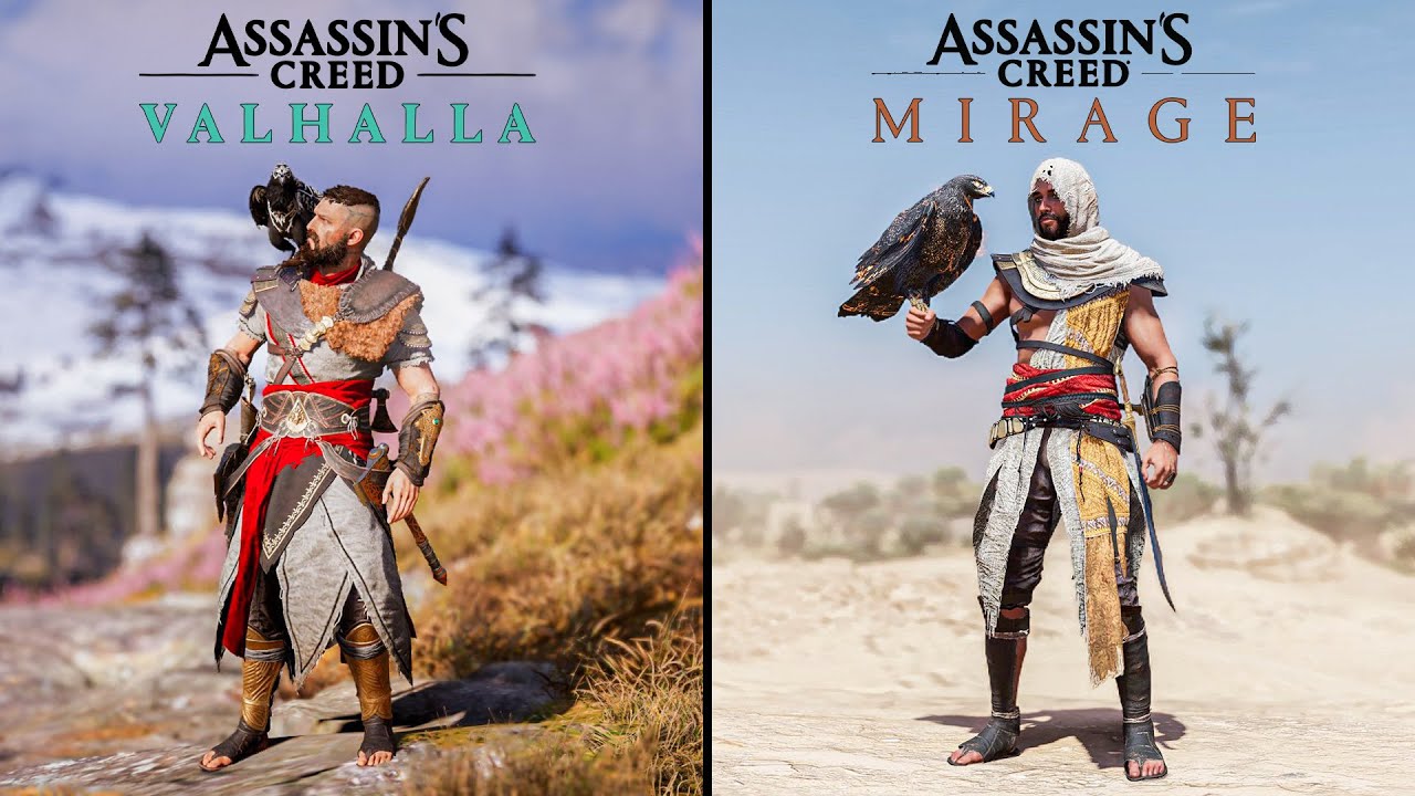 Assassin's Creed Valhalla vs Mirage - Physics and Details Comparison ...