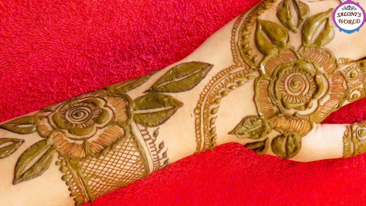 Beautiful Big Flower mehndi Design || Easy Arabic Mehndi Design For ...