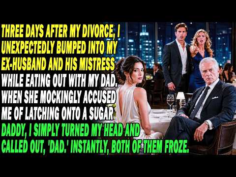 I SAW MY EX AND HIS MISTRESS AT LUNCH WITH DAD. SHE MOCKED MY SUGAR DADDY. I TURNED AND SAID: \