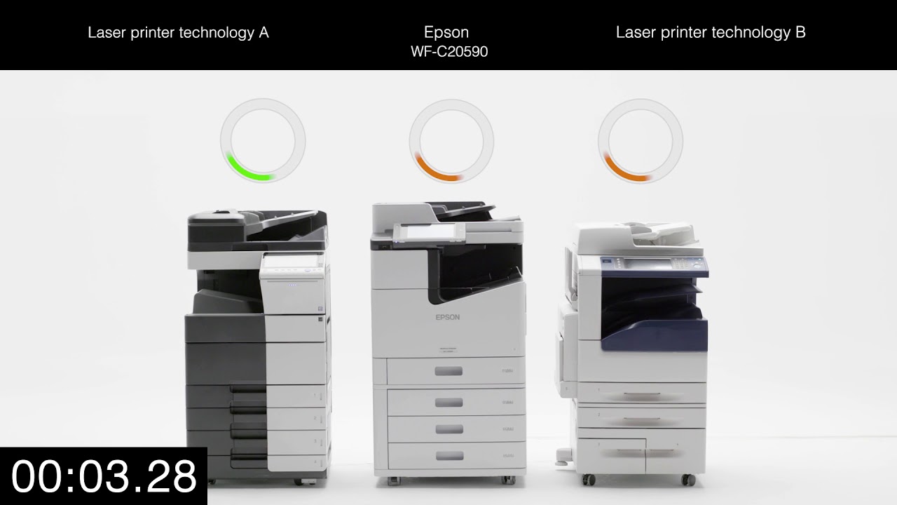 EPSON WF-C20590 Head to Head Speed Test - Simplex Printing - YouTube