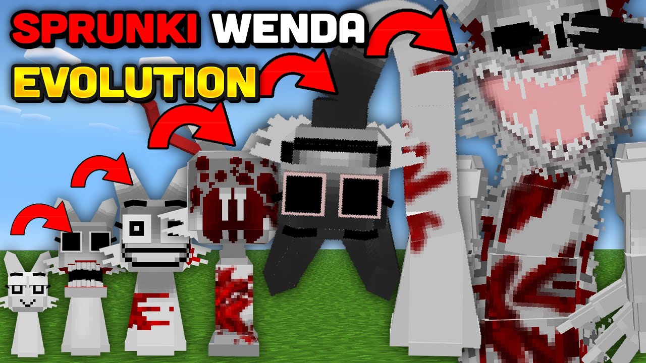 Minecraft But I Evolve SPRUNKI WENDA PHASE 1-9 - YouTube