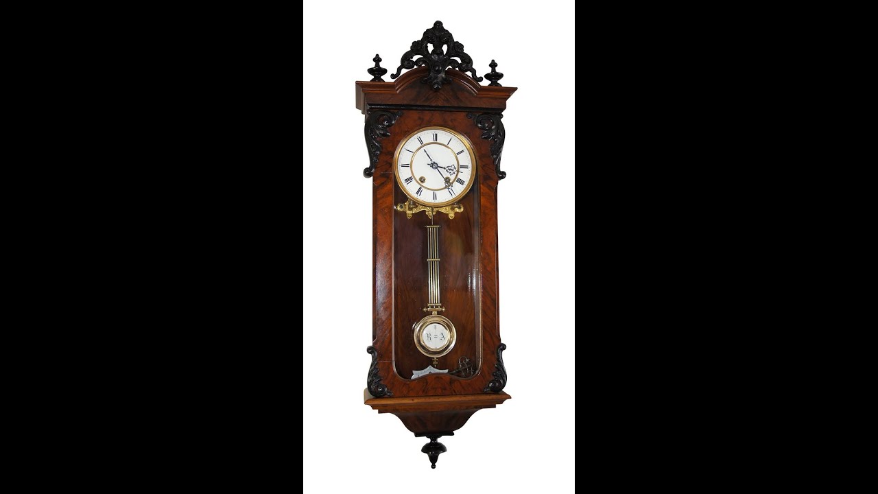 1880 Antique German Mechanical Wooden Wall Clock with pendulum by ...