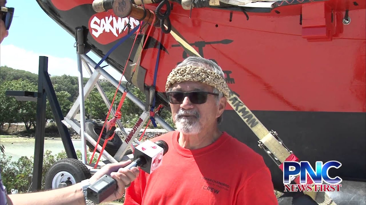 47 Ft. Traditional Chamoru Canoe From San Diego Arrives on Guam - YouTube