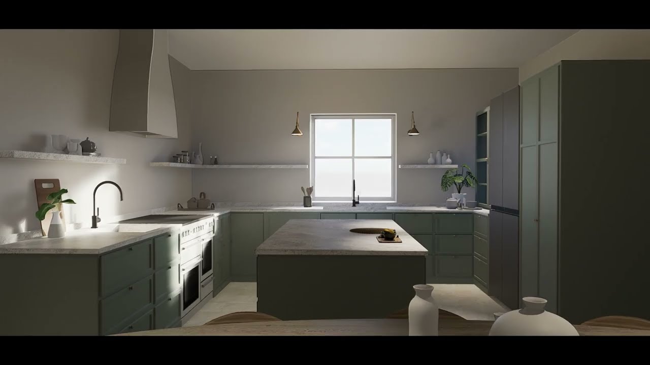 D5 Render - beautiful Kitchen - YouTube