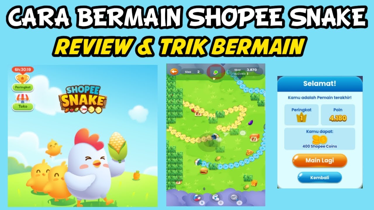 CARA BERMAIN SHOPEE SNAKE | GAME BARU SHOPEE | TIPS DAN TRIK CARA ...