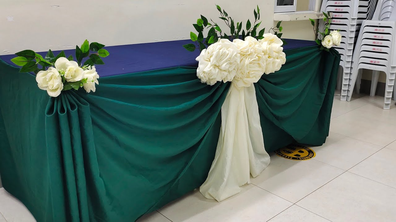 FLORAL DESIGN FOR WEDDING OR CHURCH DECORATIONS TABLE SKIRTING TUTORIAL ...