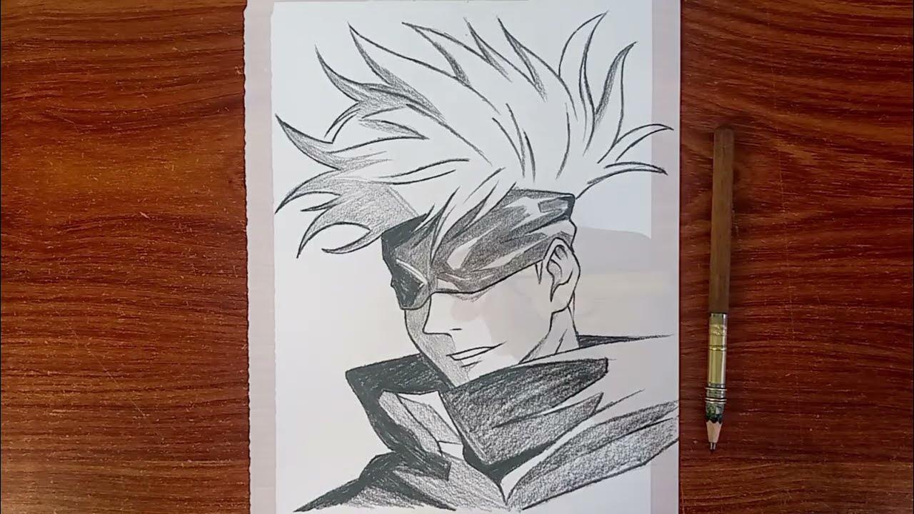 How to draw Gojo Satoru step-by-step || Gojo Satoru drawing || How to ...