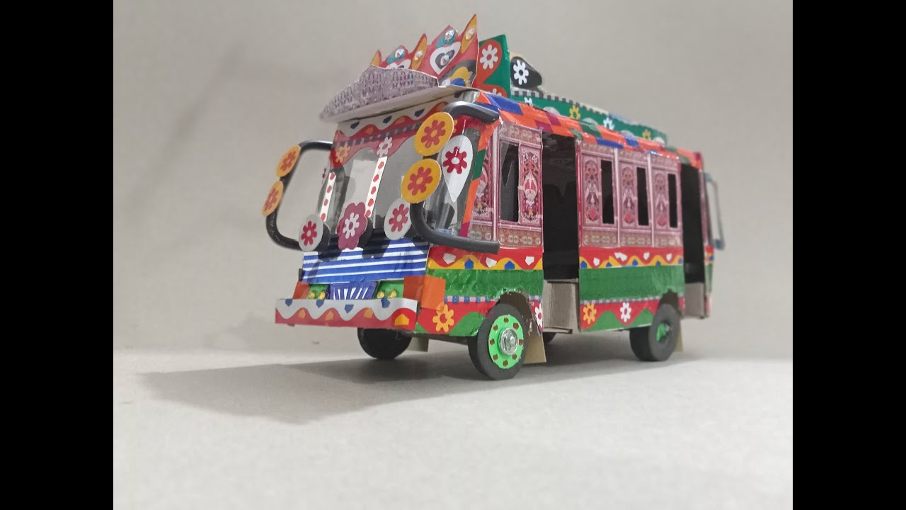 How to make Pakistani Mini Bedford Bus Miniature Model | Pakistani ...