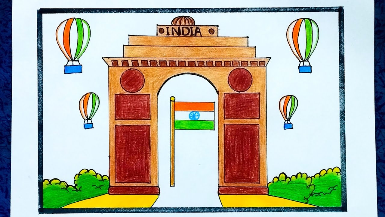 Independence Day Drawing/Easy Independence Day Drawing Steps/Beginners ...