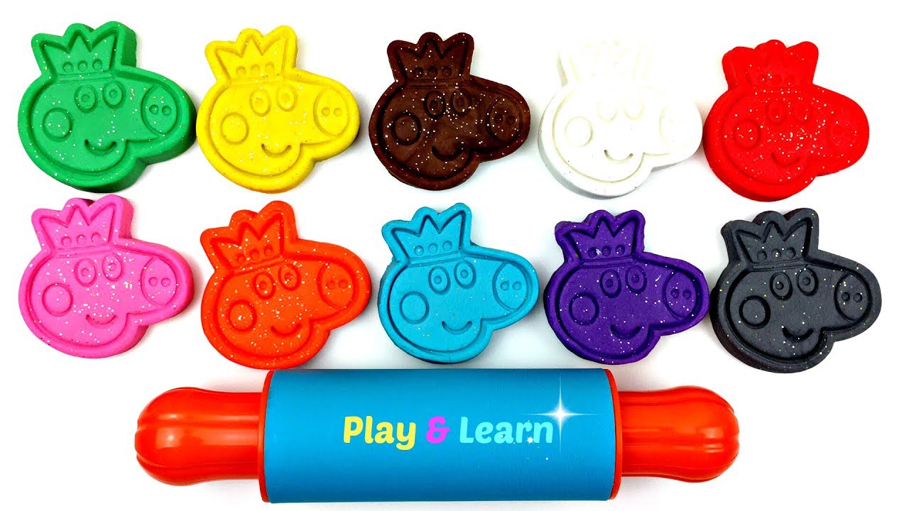 Learn Colors Play Doh Peppa Pig Fun Molds Disney Kinder Surprise Eggs ...