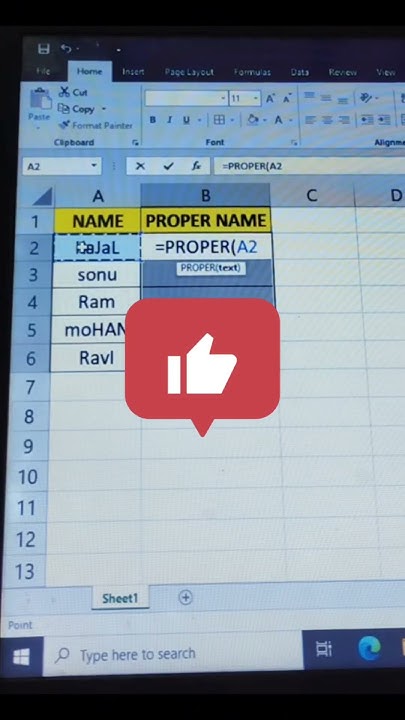 SMALL TO PROPER NAME IN EXCEL #excel #youtube #shortfeed #trending - YouTube