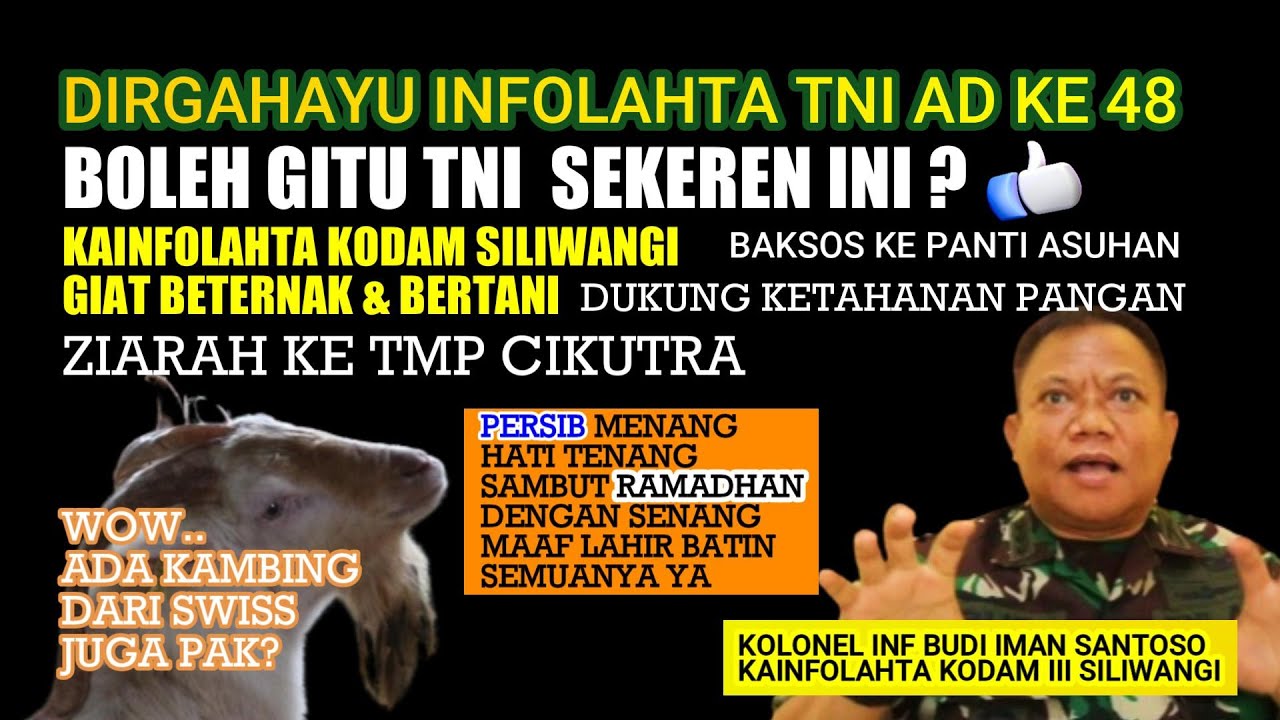 BOLEH GITU TNI SEKEREN INI ? KOLONEL BUDI TERNAK KAMBING SWISS ...
