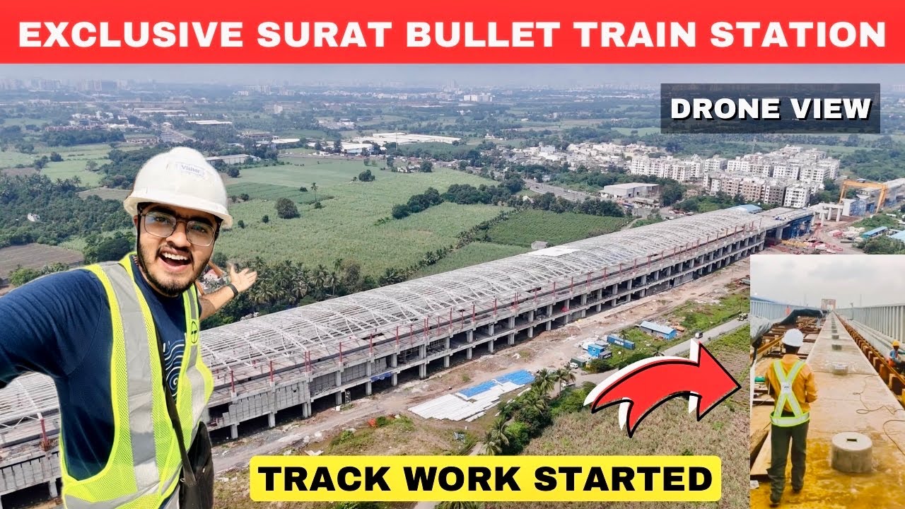 Surat Bullet Train Station Latest Update | Track Work Started | Mumbai ...