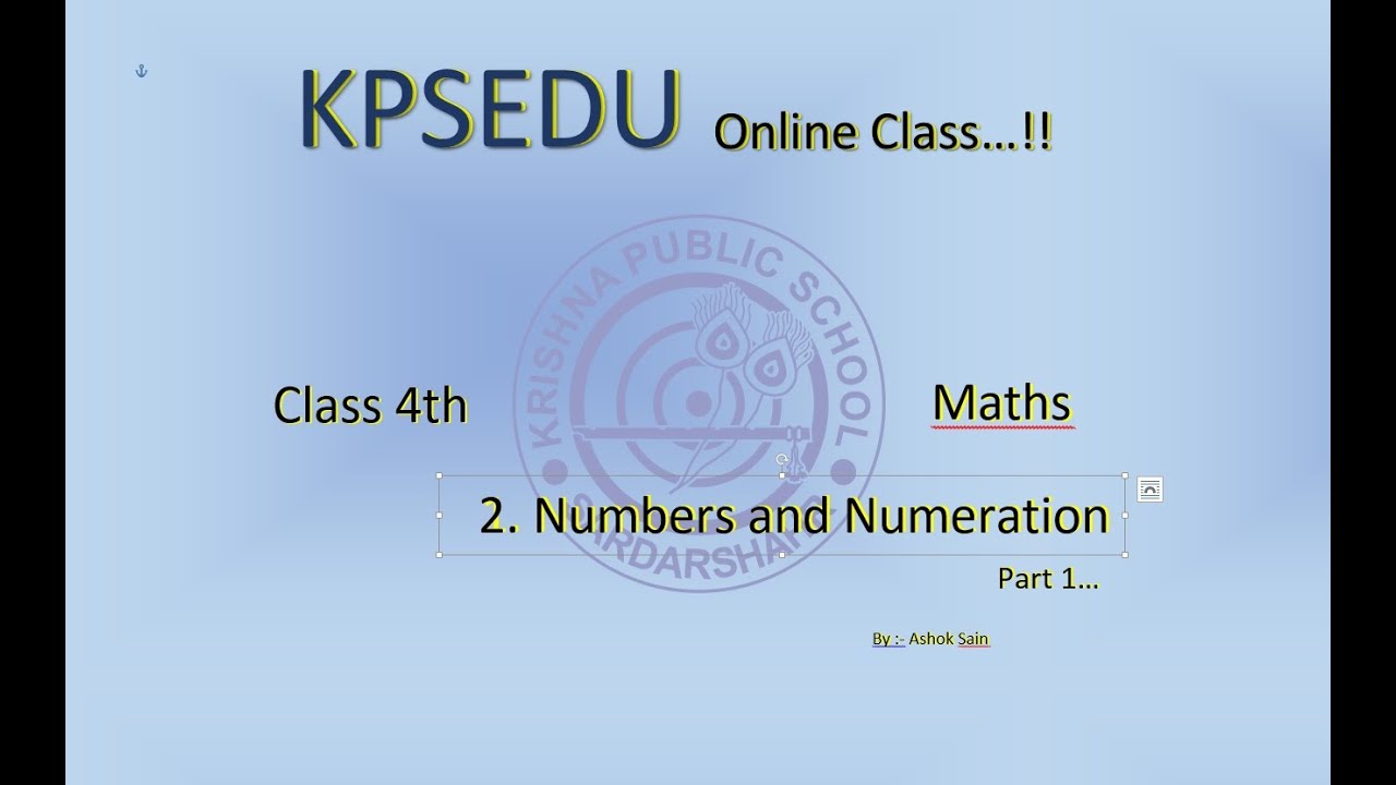 Class 4 Maths Lesson 1 Part 1 - YouTube