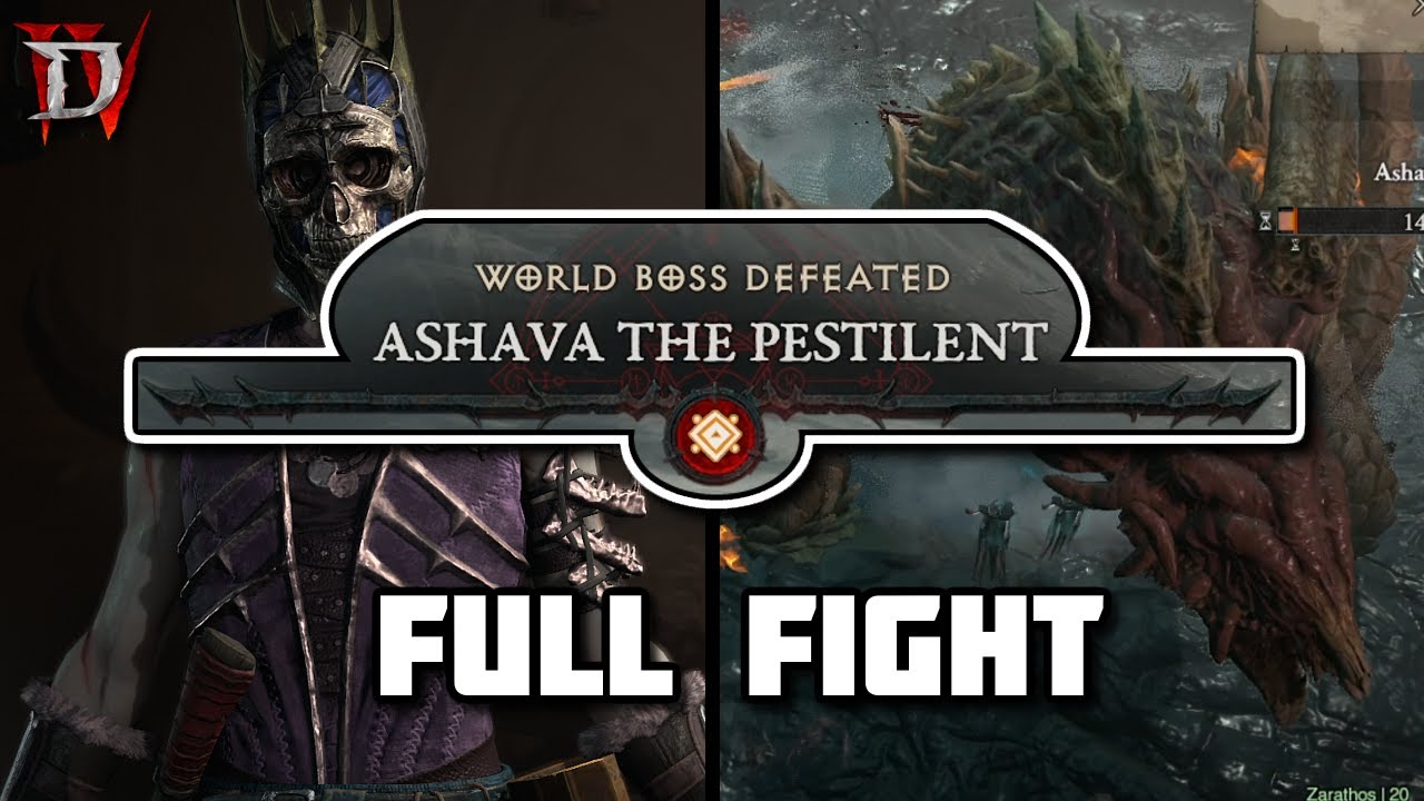 Diablo 4 | World Boss ASHAVA Defeated | Necromancer Gameplay only, no ...