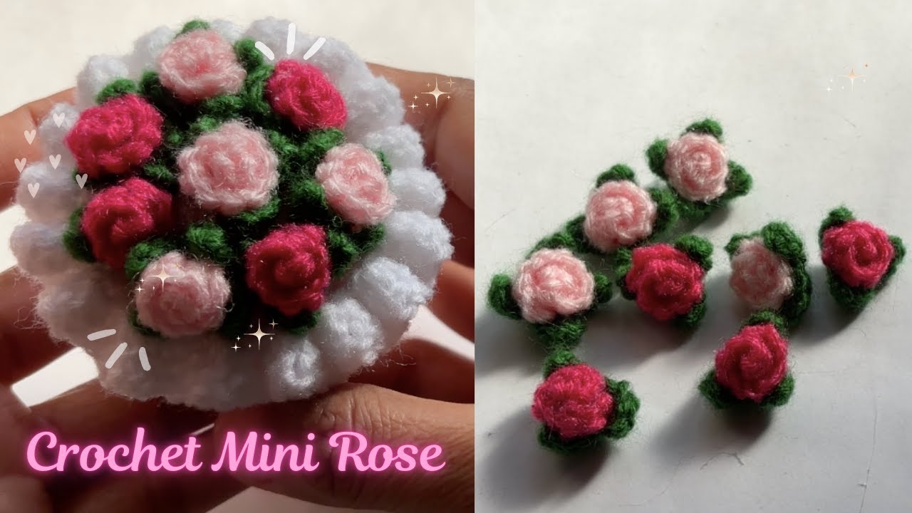 🌹How to Crochet Mini Rose🌹 | Easy Tutorial for beginners step-by-step💐 ...