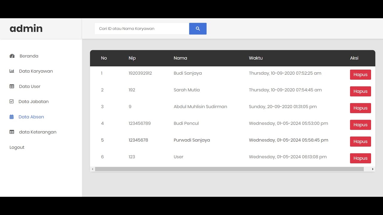 Aplikasi Absensi Karyawan Berbasis Web | Source Code - YouTube