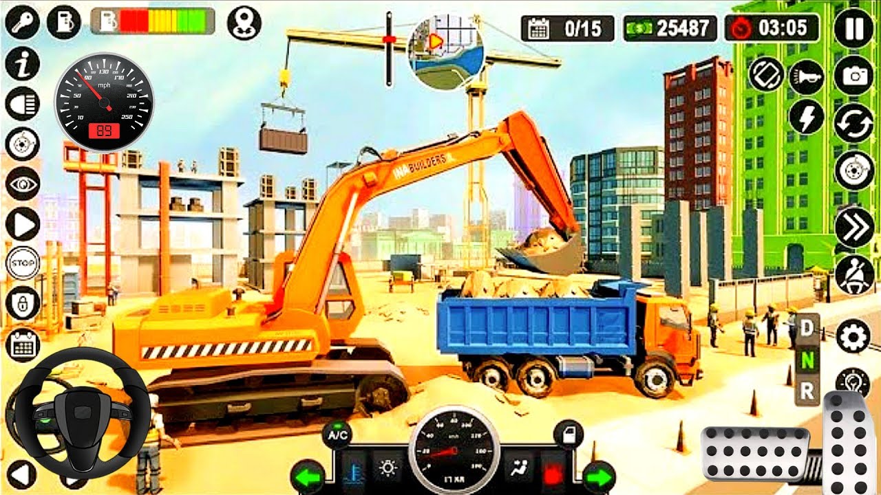 506 auto excavator heavy truck loading snow game android - truck ...