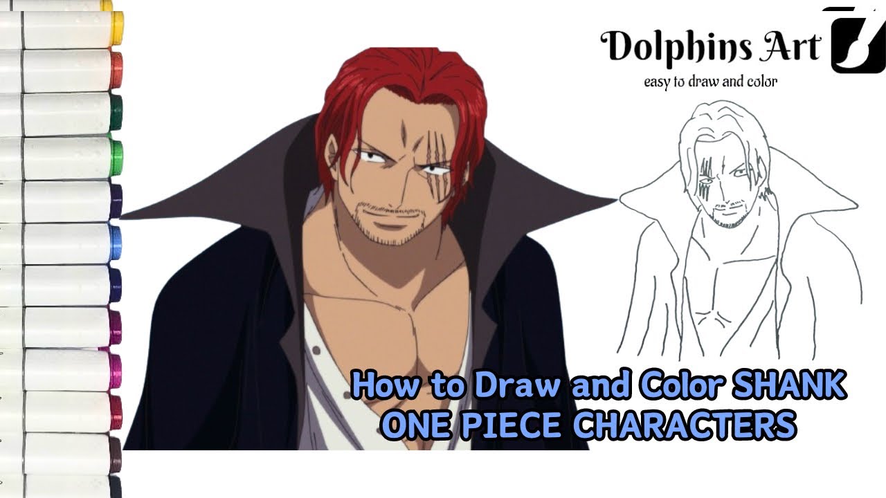 how to draw and color characters "SHANKS" ONE PIECE | easy step by step ...
