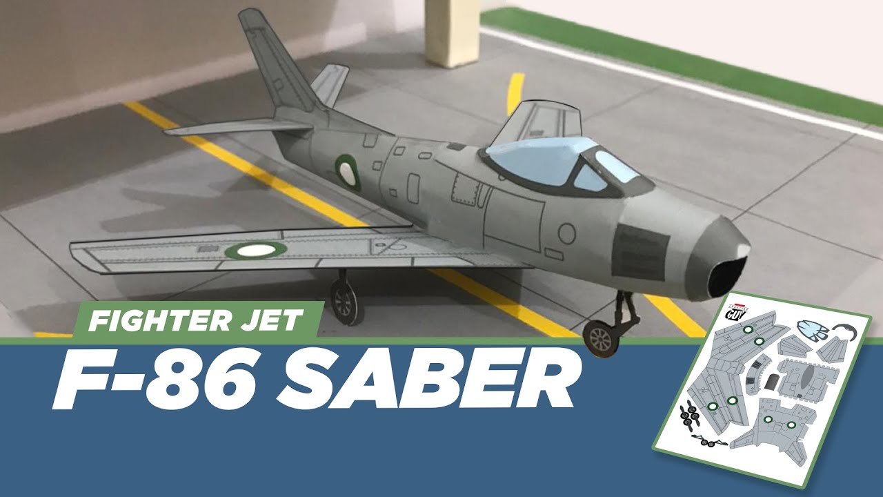 Paper Craft | How to make fighter jet at home | DIY scale model | F-86 ...