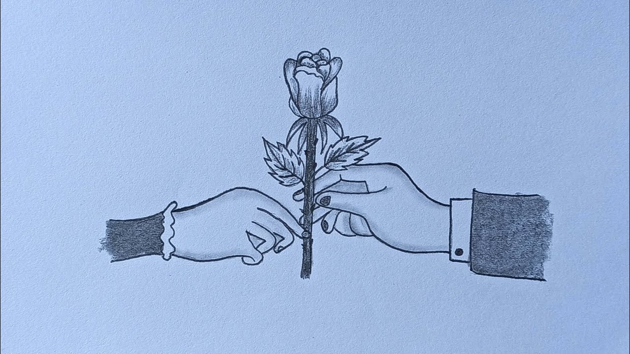 How to Draw Rose Flowers || Gulab Ka Phool Kaise Banaen || Rose Day ...