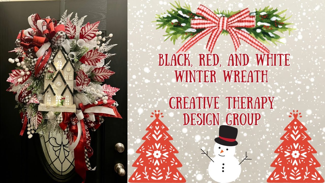 Black and White Winter Wreath |Creative Therapy Design Group - YouTube