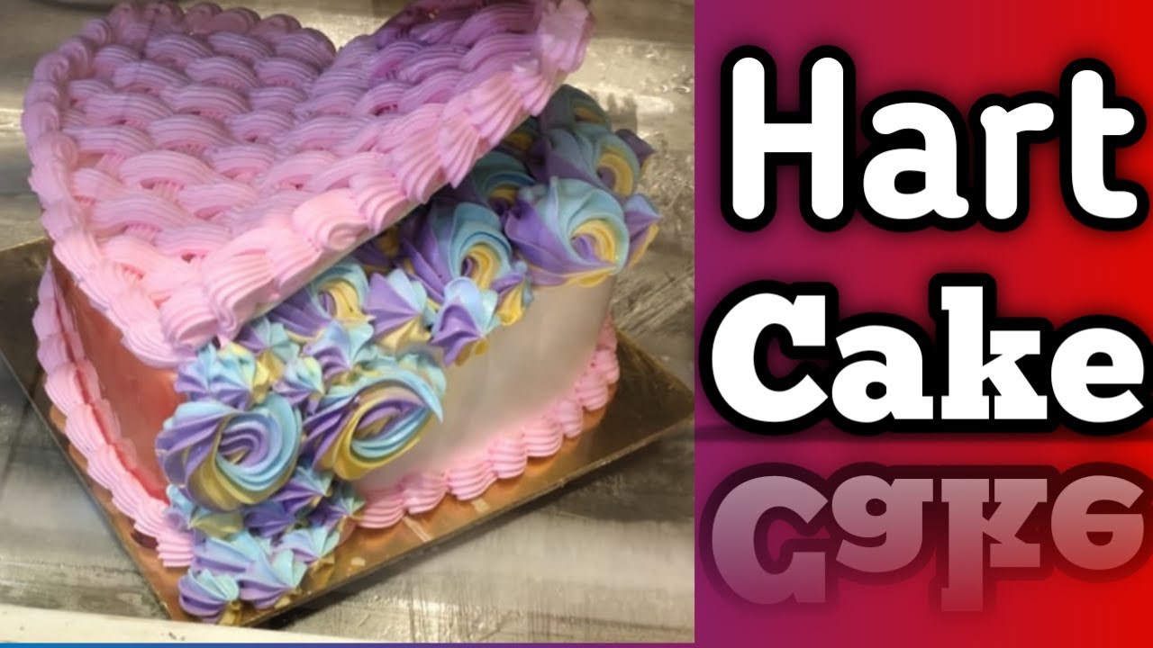Hart shep cake dizaine strawberry cake meking - YouTube