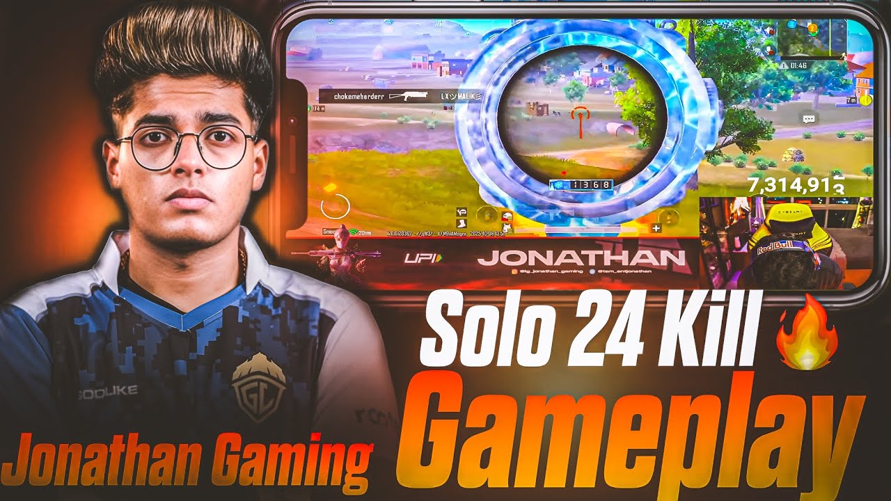 Jonathan 24 Kill Full Gameplay in BGMI 🔥 #jonathanislive - YouTube