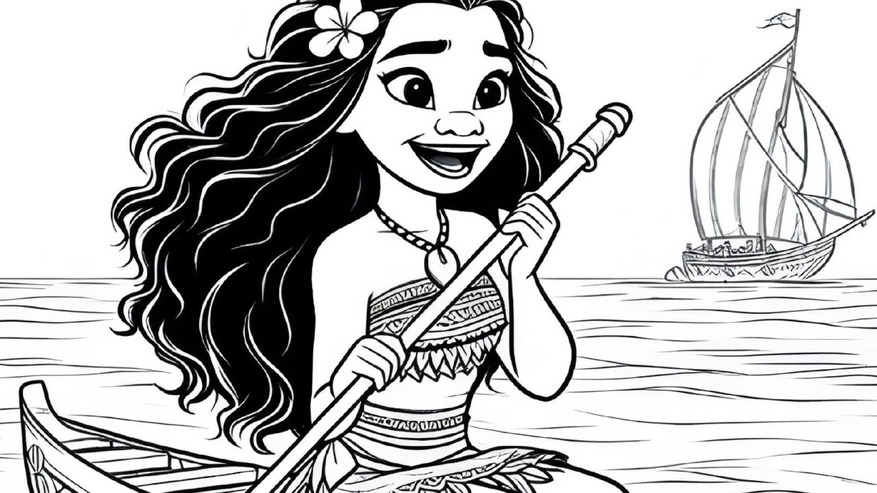 Moana Drawing Easy, Disney Princess Moana Drawing and Coloring Pages ...