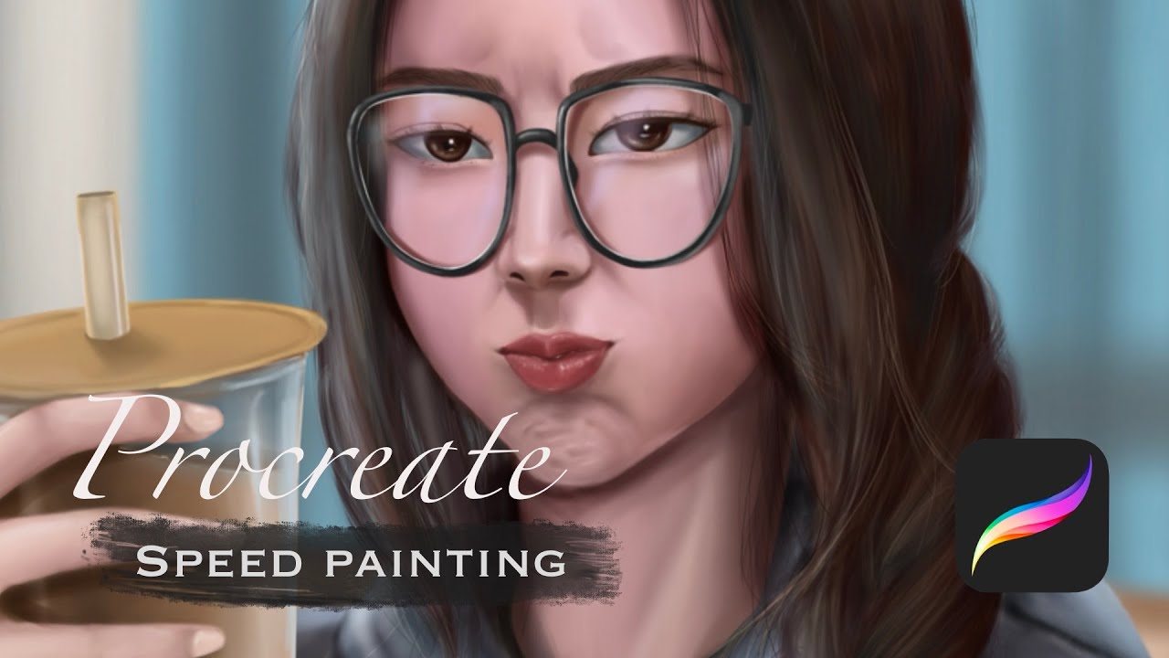 PROCREATE drawing speed painting - What Am I drinking? - YouTube