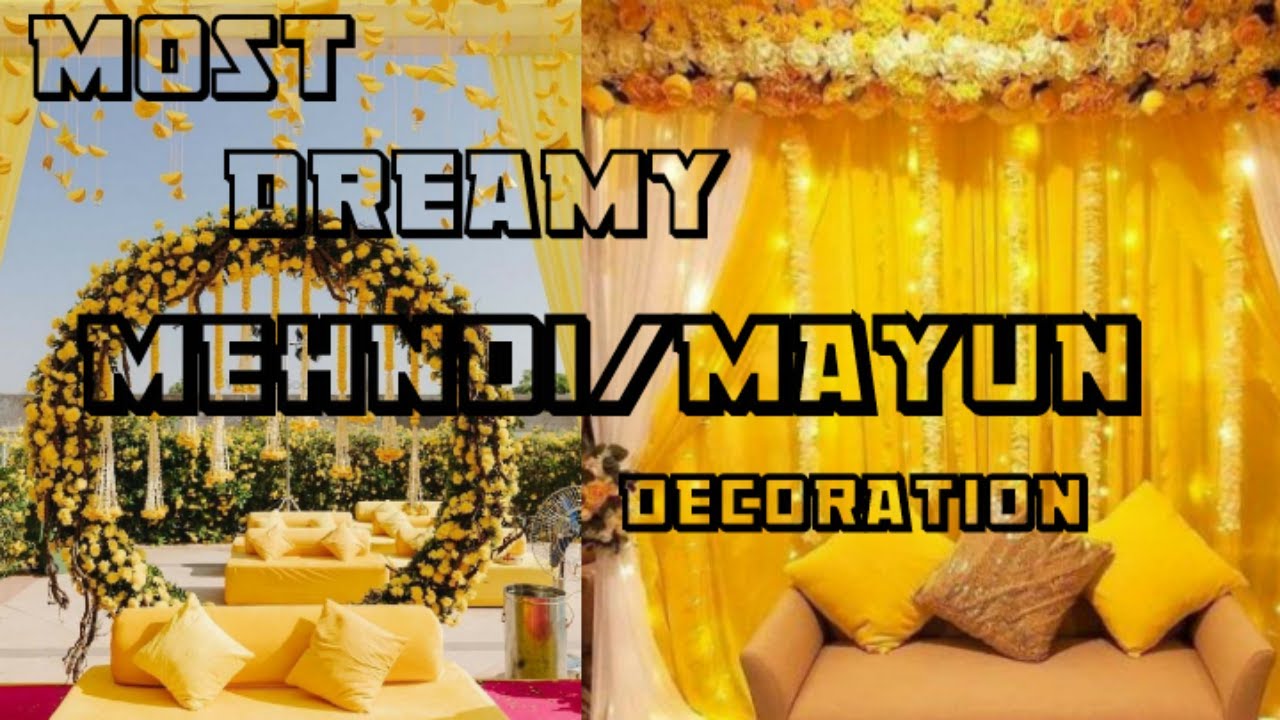 Most Dreamy Mehndi/Mayon/Dholki Decoration Ideas|| Beautiful Decoration ...