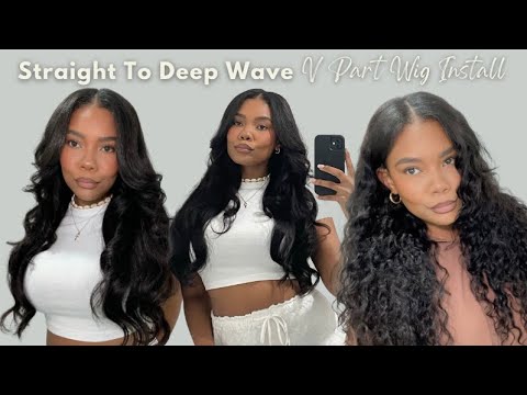 Straight To DeepWave With One Wig? | Quick V Part Install Ft Nadula Hair - YouTube