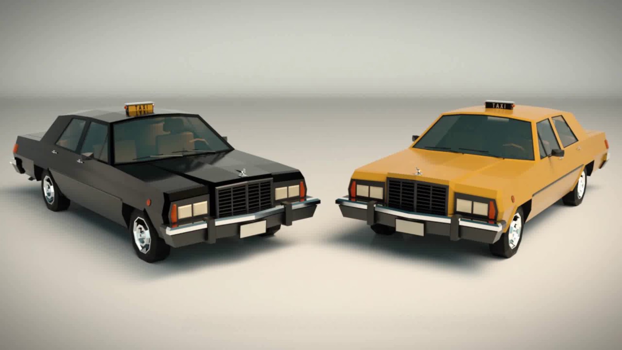 3D Model Low Poly Taxi Cab 02 3DExport.com - YouTube