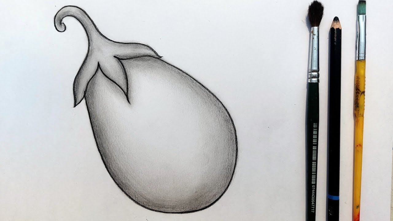baigan ka chitra 🍆🍆 baigan ka Chitra kaise banaye how to draw Brinjal ...