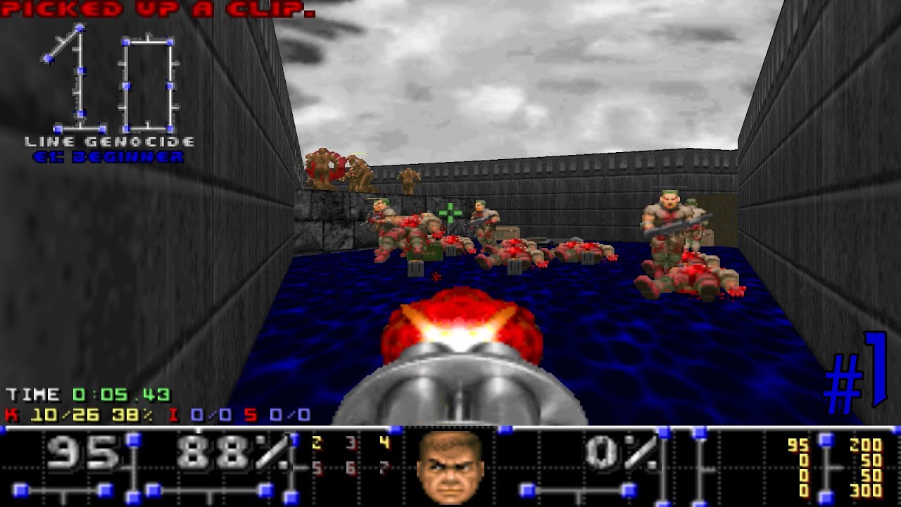 Doom with 10 Line Genocide 1.Map 01 - YouTube