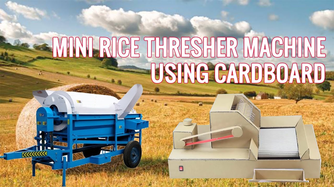 Mini Rice threshing machine - YouTube