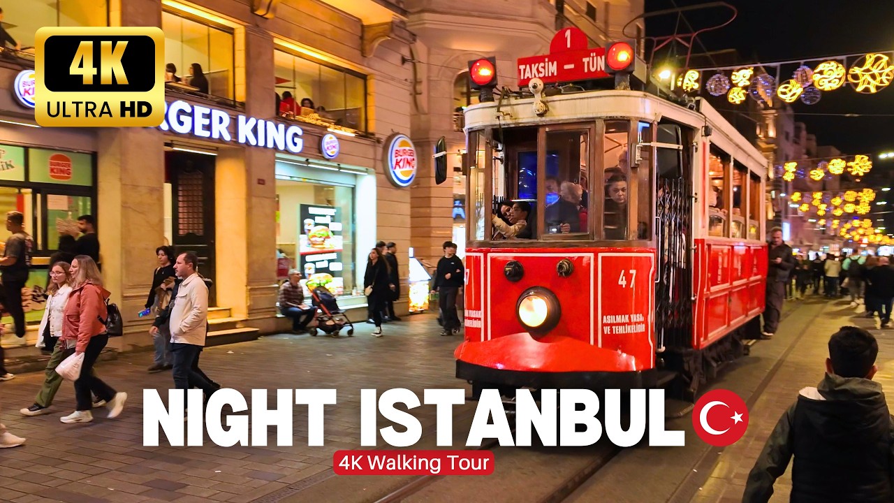 🇹🇷 ISTANBUL, Turkey Night 4K Walking Tour – Istiklal Street & Taksim ...