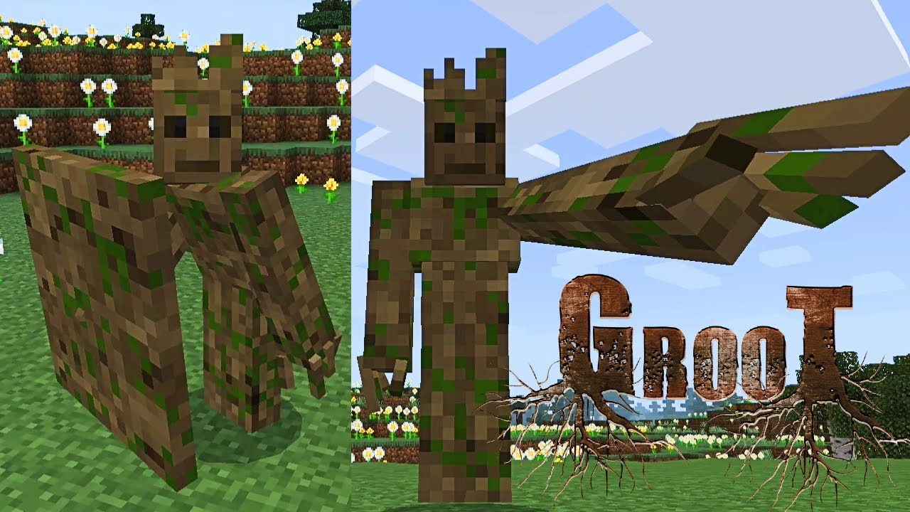 ROCKET and GROOT Addon Minecraft PE - YouTube
