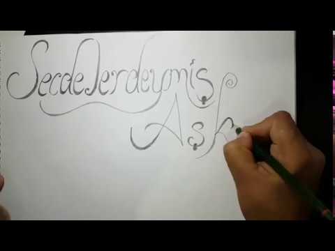 Secdelerdeymiş Aşk,  bulmak alnıma düştü.  Karakalem çalışması.