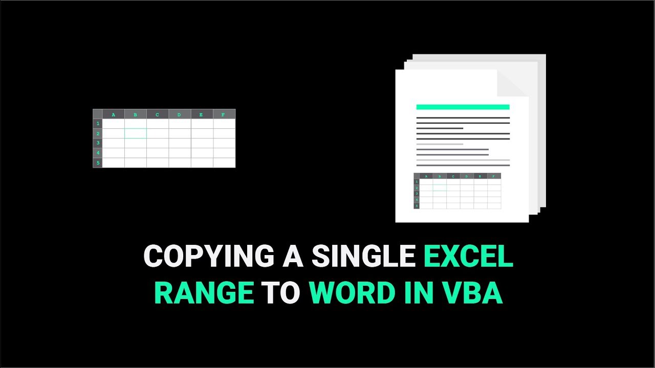 How To Copy A Single Excel Range To Word Using Vba 7427
