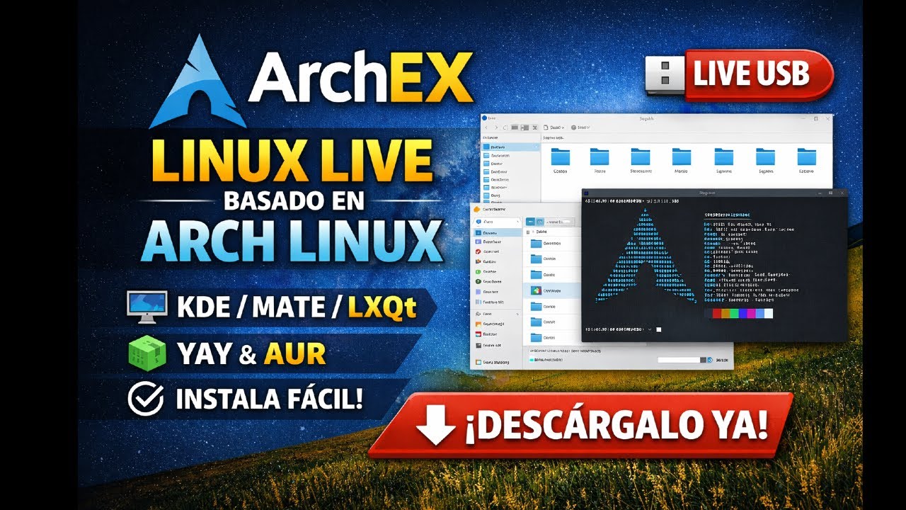 ArchEX – Linux Live System basado en Arch Linux (desde SourceForge) - YouTube
