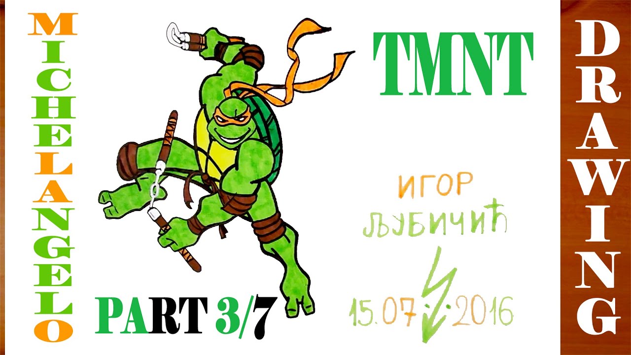 How to Draw MICHELANGELO from Teenage Mutant Ninja Turtles TMNT Step by ...